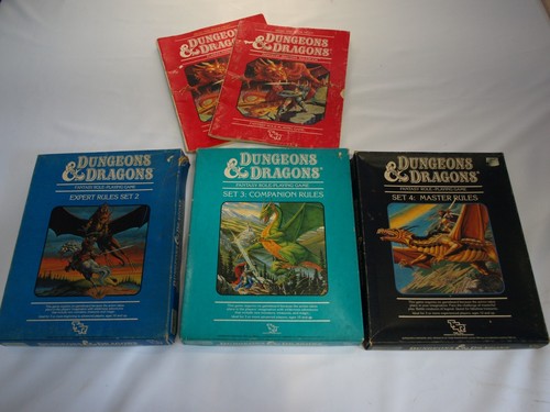 Vintage TSR Dungeons and Dragons RPG Games Sets 1,2,3,4 Boxes and Books ...