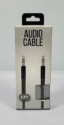 Luxshare Audio Cable, 3ft. Heavy Duty Braided Cable, (AUX3BR) Black ...