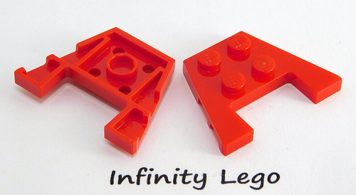 6 LEGO Red Wedge Plate Cut-out 3 x 4 Wing Trapezoid Notches (48183 ...