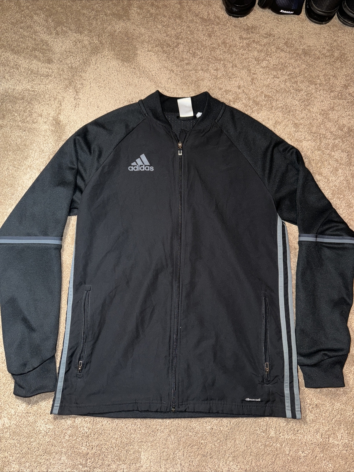 Adidas Condivo Training Gym Jacket Football Zip Up Climacool Black Size ...
