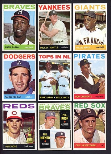 1964 TOPPS BASEBALL COMPLETE SET SHARP MANTLE ROSE CLEMENTE 527974 ...