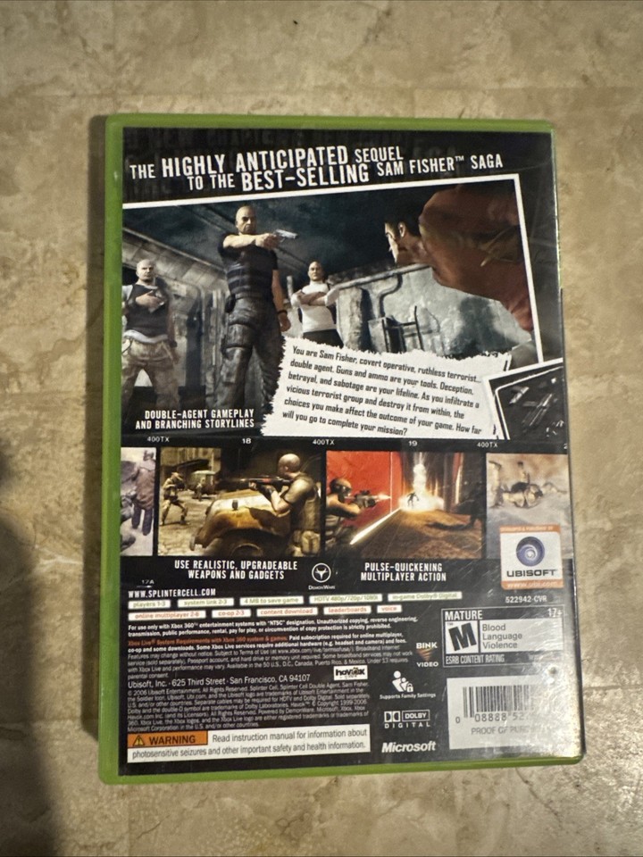 Tom Clancy's Splinter Cell: Double Agent (Microsoft Xbox 360, 2006 ...