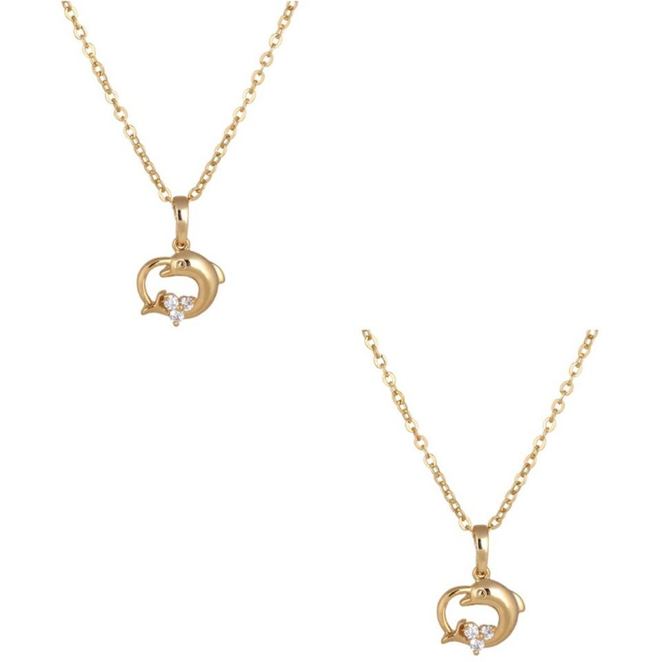 Women Necklace Choker Necklaces for Dolphin Embracing Shape Micro-inlay ...