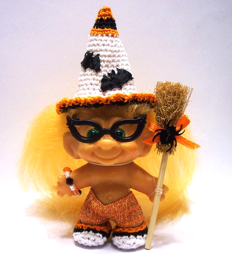 Troll Doll Clothes For 2 1/2" or 2 3/4" VINTAGE DAM CROCHET HALLOWEEN ...