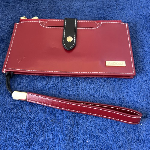 Andoilt Credit Card Wallet/Wristlet Red W/white Stitch Multiple Pockets ...