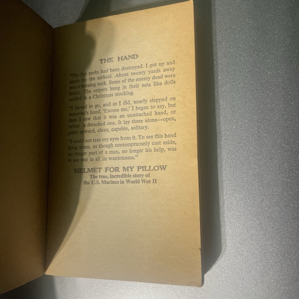 Helmet for My Pillow by Robert Leckie Vtg 1989 Bantam War Book PB 3rd ...