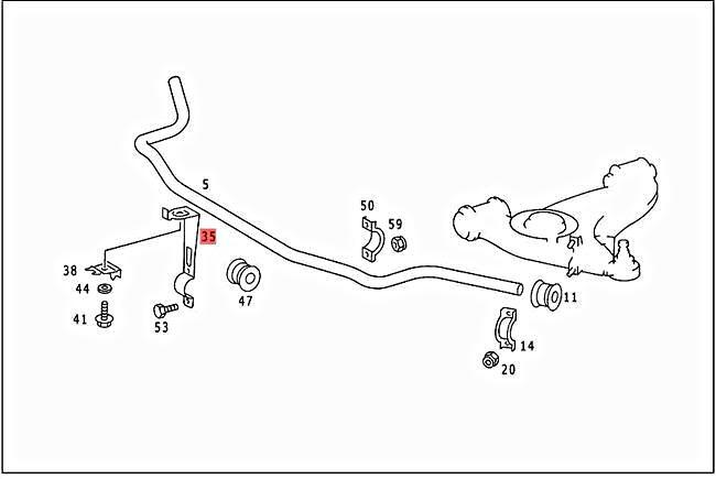 Genuine MERCEDES A124 C124 S124 Clamp Torsion Bar To Frame Left ...