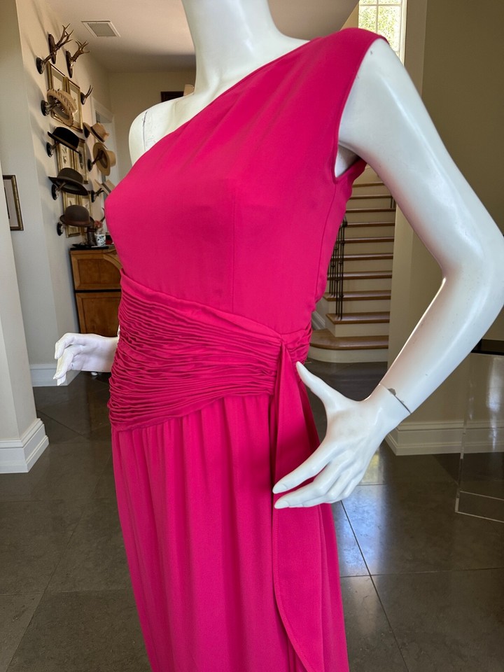 Valentino Boutique Vintage 1980"s Hot Pink One Shoulder Evening Dress ...