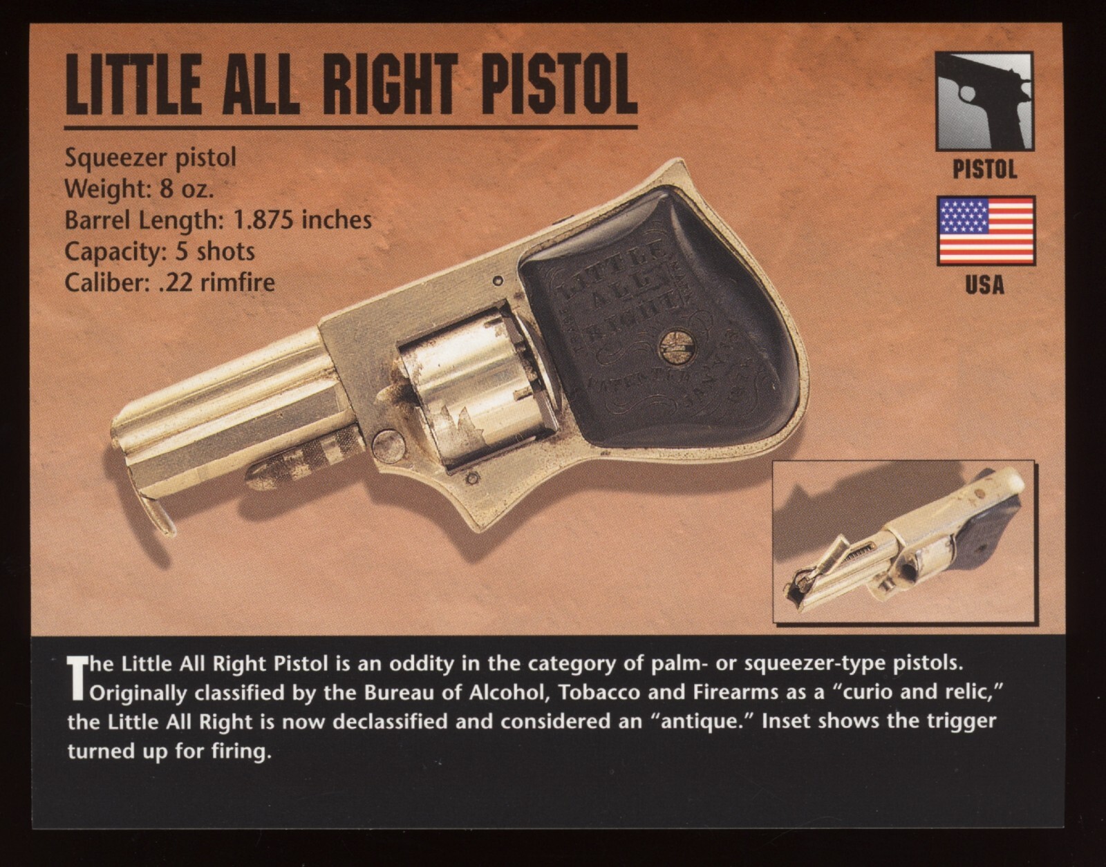 Little All Right Pistol Atlas Classic Firearms Card | eBay