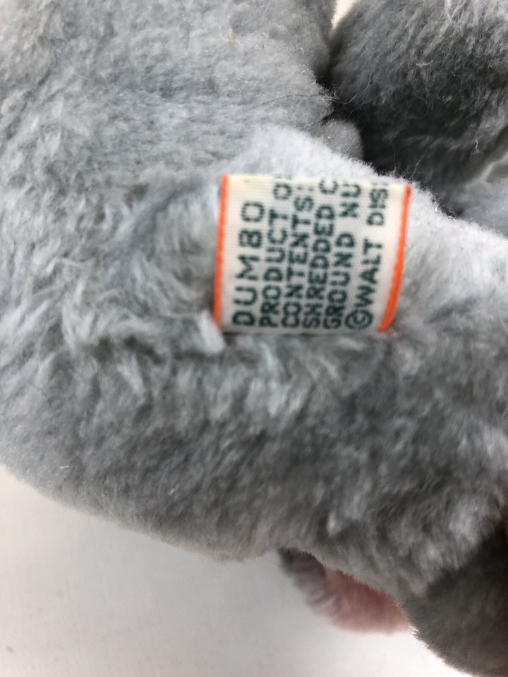 Vtg Dumbo Plush Toy 8.5" Walt Disney Productions Elephant Stuffed ...