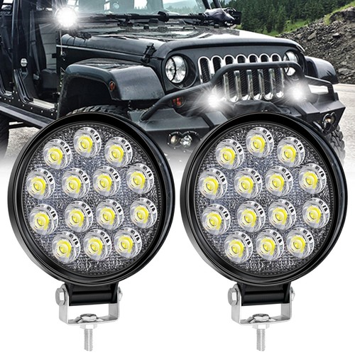 4.4inch Round 72W Led Work Light Pods Offroad Flood Lights Fog ATV UTV ...