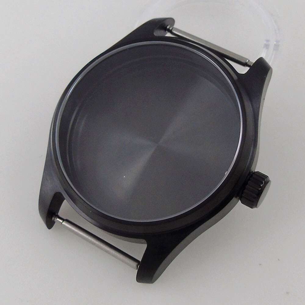 39mm CUSN8 Solid Bronze Sapphire Glass Watch Case Black PVD Fit NH34 ...