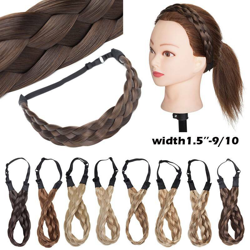 Fashion Plaited Chunky Braided Hair Extensions Headband HairBand ...