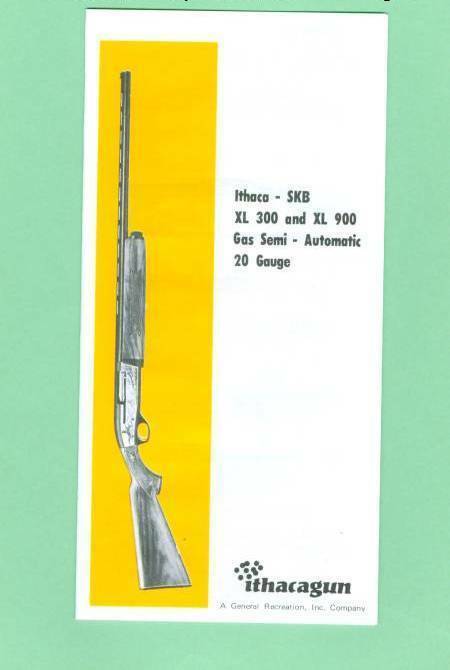 Ithaca Model SKB XL 300 – XL 900 20 Gauge Fac Instr Manual Reproduction ...
