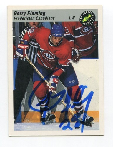 1993 Classic Pro Prospects Gerry Fleming Signed Card Hockey Autograph ...