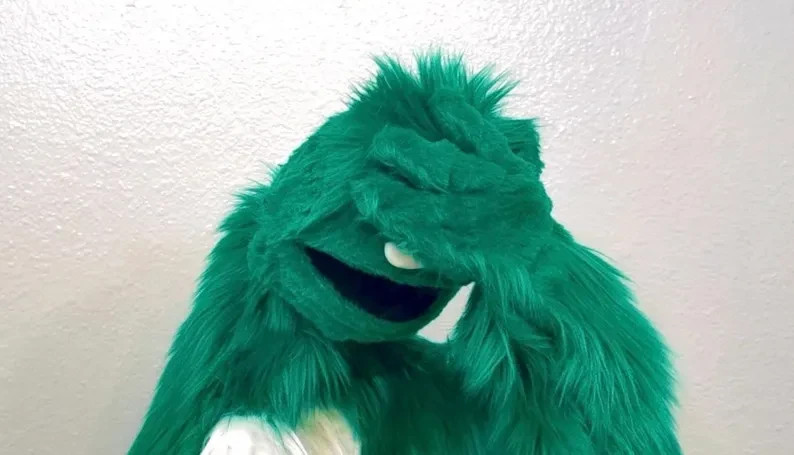 Professional Monster Puppet, Live Hand Sack Puppet, “Midori the Monster ...