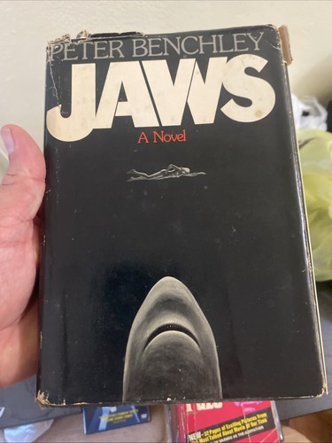 Jaws Hardcover Book Early Printing Gutter Code P10 Peter Benchley 1974 ...