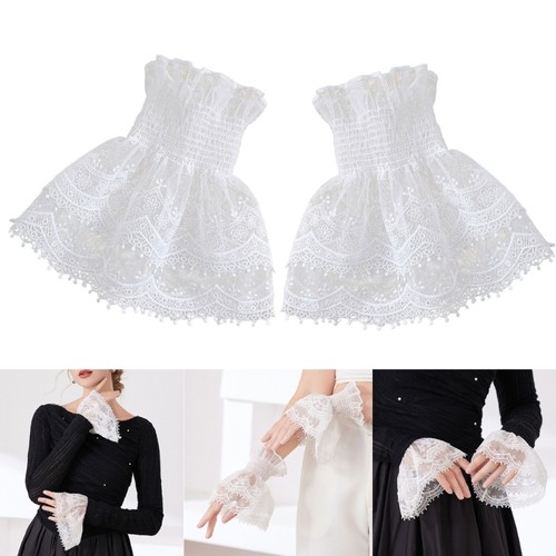 Elegant Arm Sleeves Embroidery Lace Wrist Cuffs Extension for Women ...