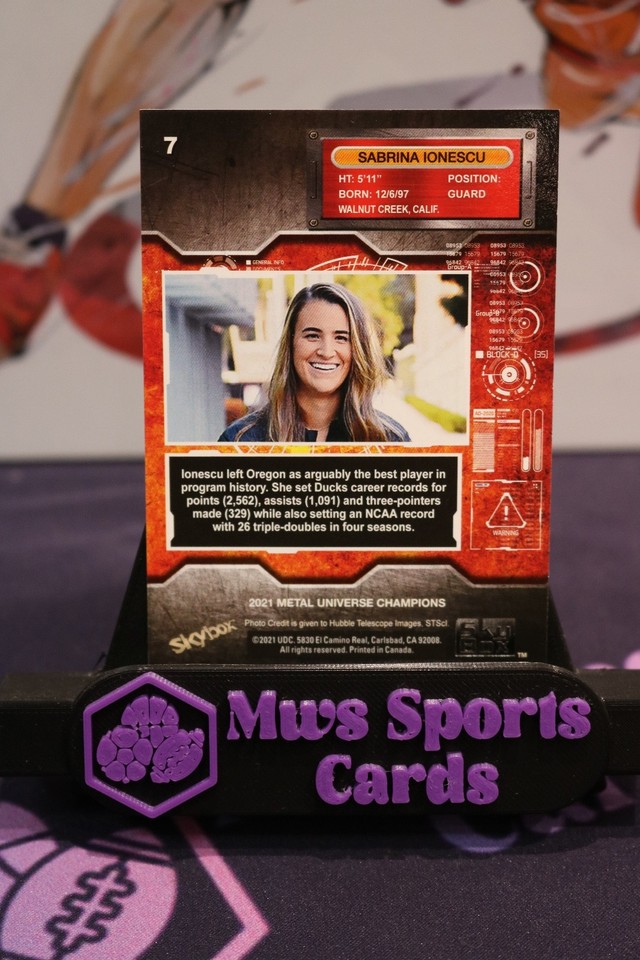 Sabrina Ionescu No 7 Base Card 2021 Metal Universe Champions | eBay UK