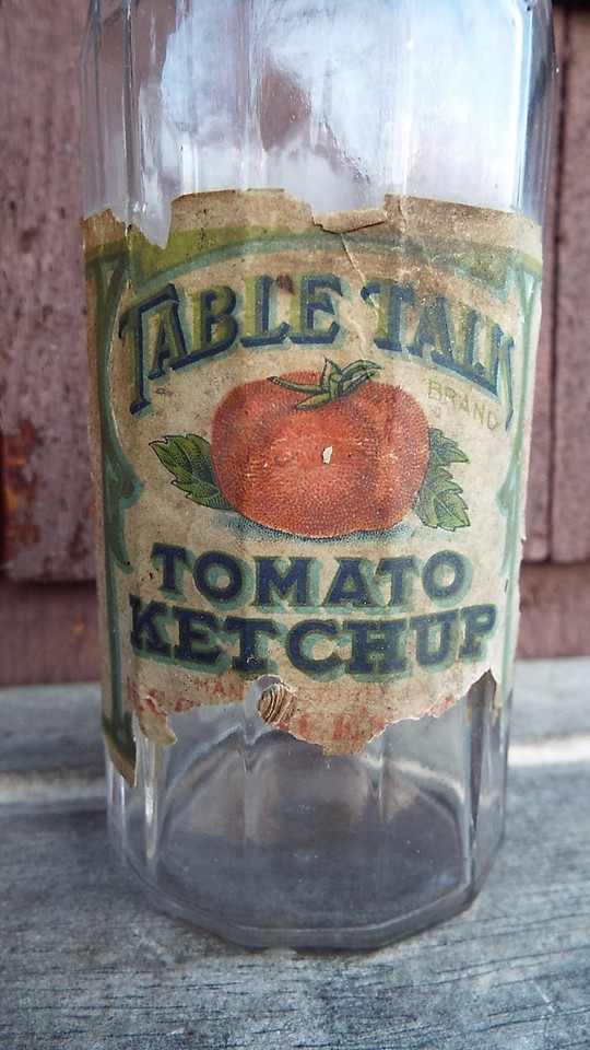 Table Talk Tomato Ketchup Bottle W/ Original Labels & Lid Early 1900's ...