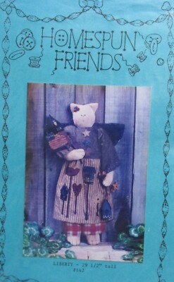 Homespun Friends Cat Angel DOLL greeter 29" tall Craft Sewing Pattern ...