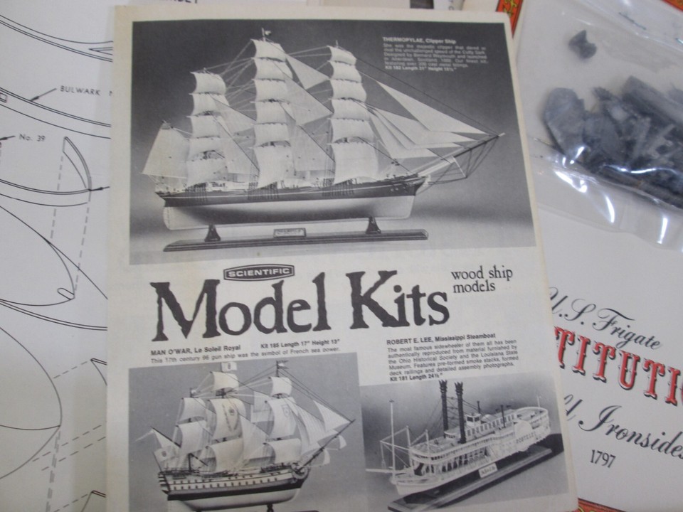 Vintage Scientific Old Ironsides USS Frigate Constitution wood model ...