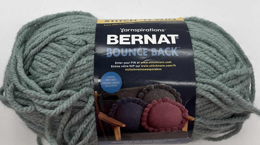 Bernat Bounce Back Yarn "Frosted Blue" 1 Skein #1396 for sale online | eBay