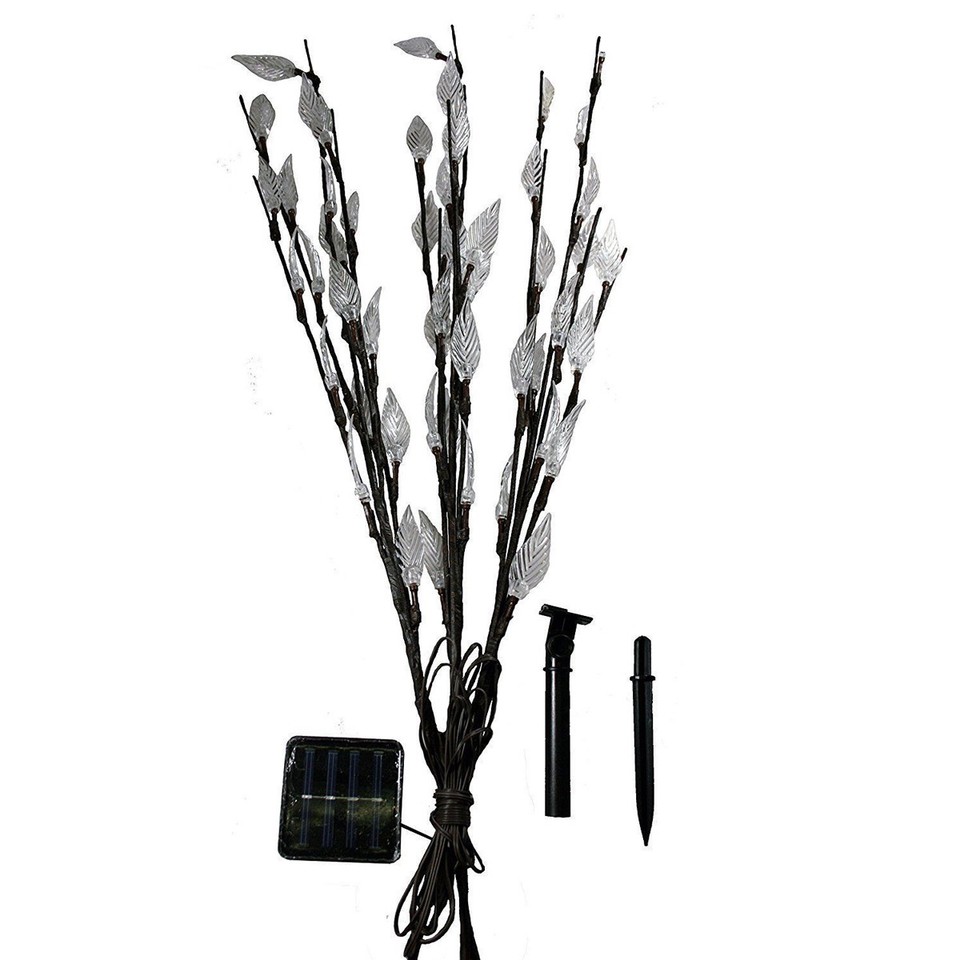 60 LED Branch Tree 3Pcs Garden Outdoor Multi Color & White Leaf Tree ...
