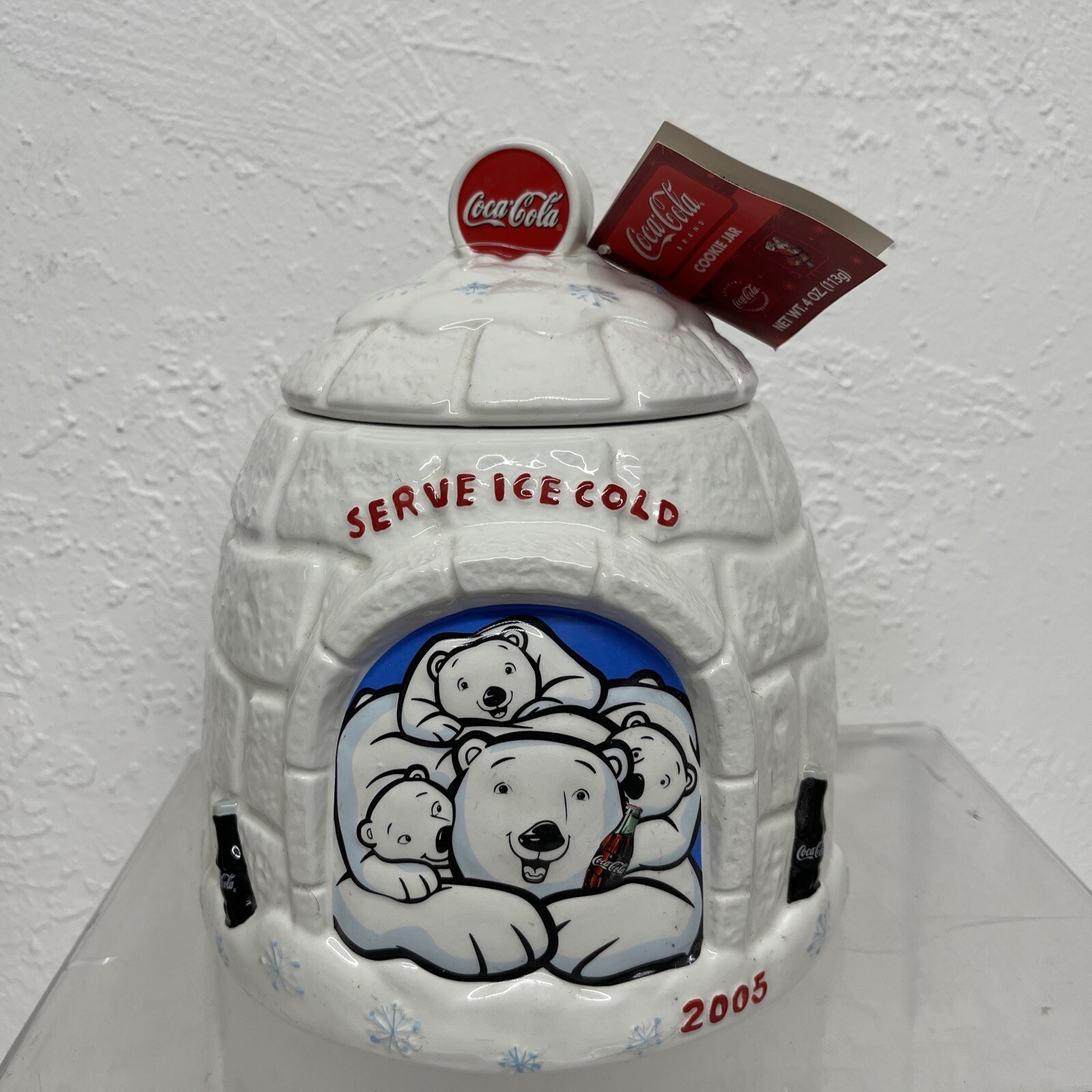 2005 COCA COLA Polar Bear & Igloo Ceramic Cookie Jar Served Ice Cold | eBay