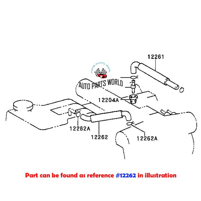 1226262050 Genuine Toyota Hose Ventilation No.2 12262-62050 for sale ...