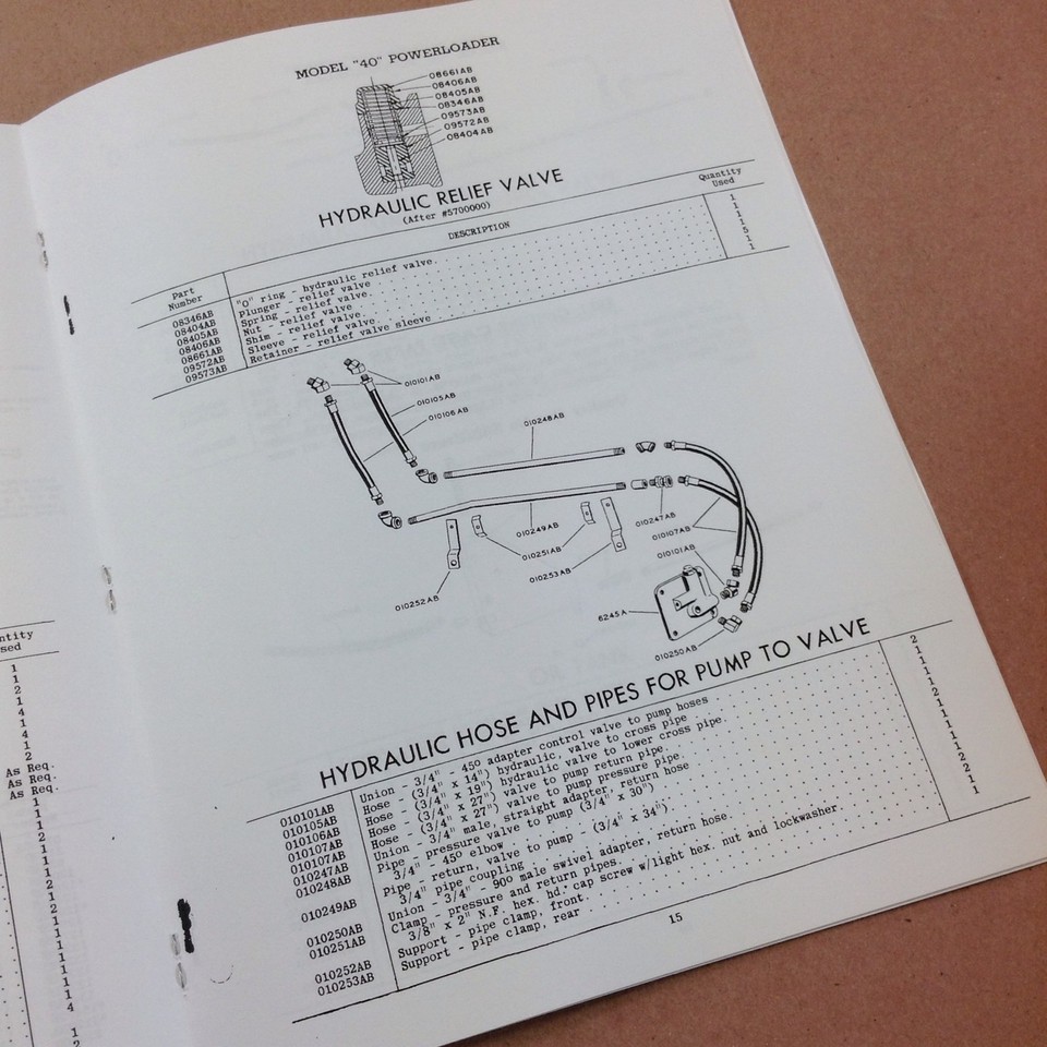 J I Case Model 40 Power Loader Parts Catalog Manual New Pay Loader ...