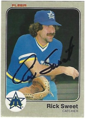 Autographed/Signed 1983 Fleer #487 Rick Sweet Seattle Mariners Tough ...
