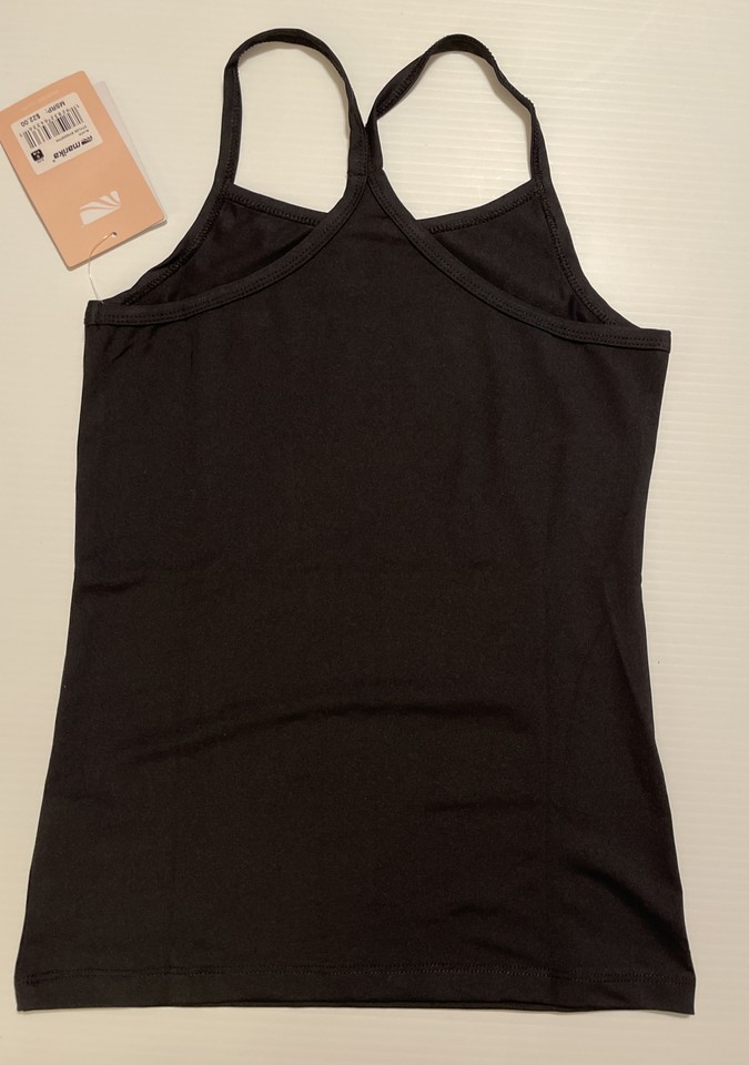 NWT Marika Girls Black Spaghetti Strap Racerback Quick Dry Tank Top ...