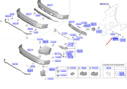HYUNDAI TUCSON NX4 MK4 Rear Right Bumper Bracket 86652N7000 NEW GENUINE ...