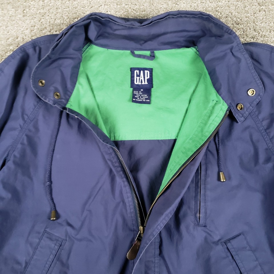Vintage 90s GAP Jacket Mens Medium Navy Blue Military Utility Hooded ...