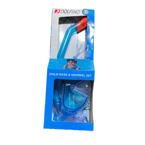 NIB Dolfino Child Latex Free Swim Mask and Snorkel Set with Wideangle ...