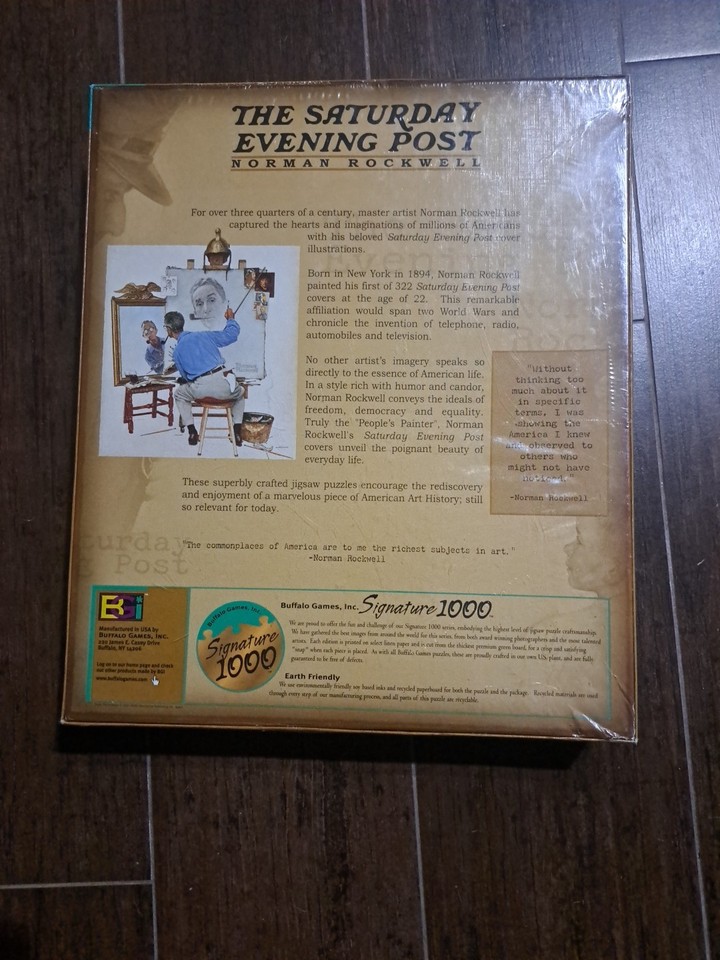 NEW! Norman Rockwell The Rookie 1000 Piece Puzzle The Saturday Evening ...