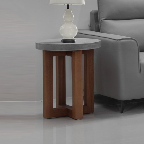 Cooper Lamp Table Round Shaped Top MDF Micro cement Sturdy Legs | eBay ...