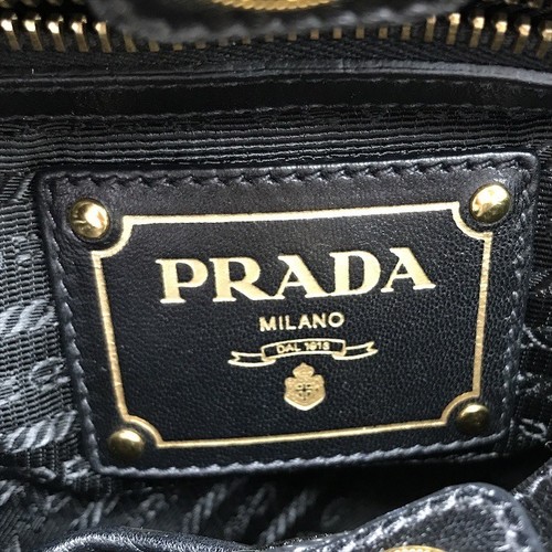 Used Prada Logo Fittings Nylon Tesute Leather 2Way Hand Shoulder Bag ...