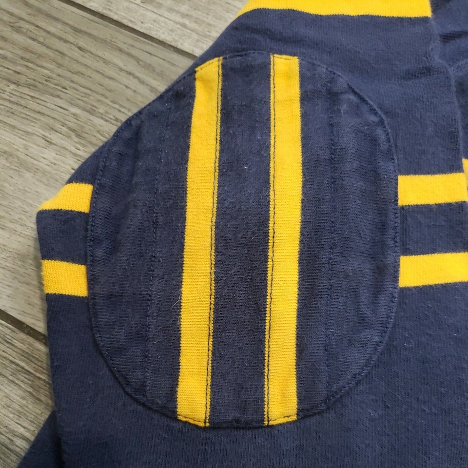 VTG Polo Ralph Lauren Mens 90s Rugby Shirt Quilted Elbow Patch Big Logo ...