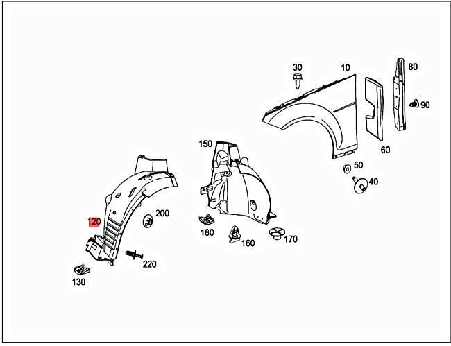 Genuine MERCEDES BBDC C204 S204 W204 Cover wheel arch 2046905930 | eBay