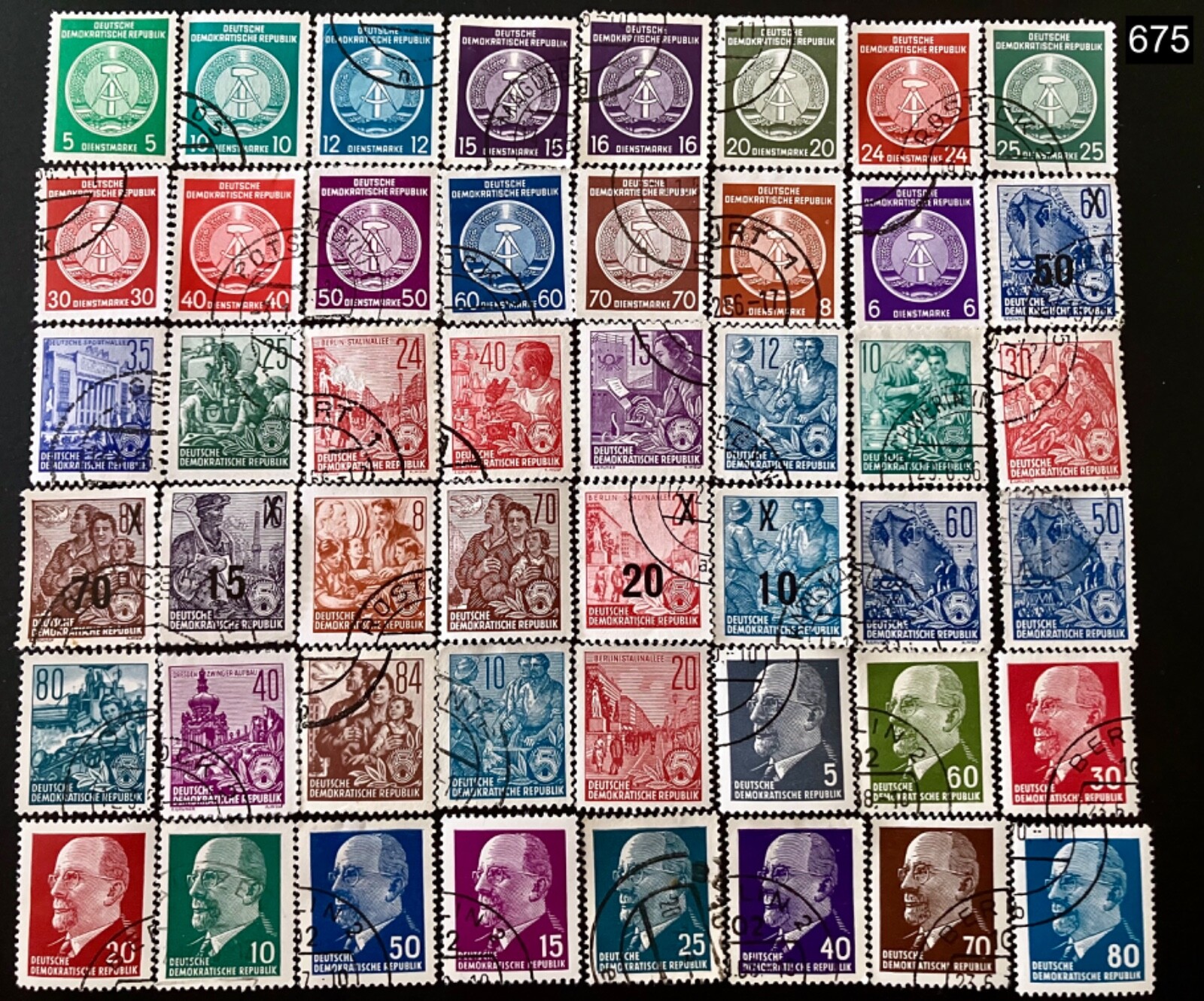 Germany (DDR) stamp lot of 48 used/unused stamp in various conditions ...