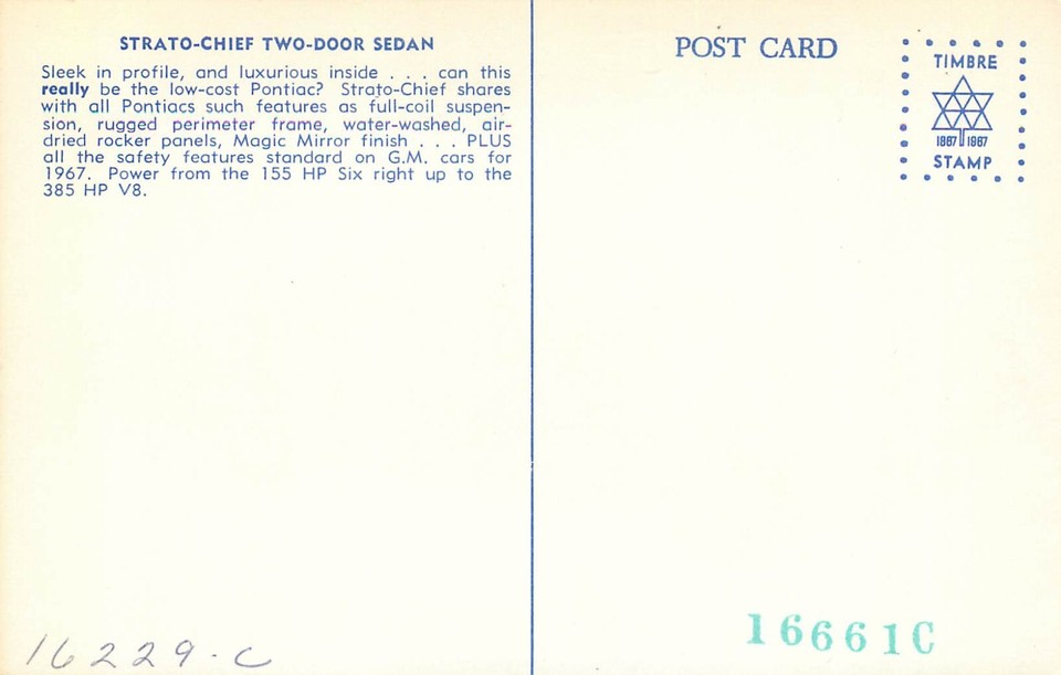 ANTIQUE AUTO, PONTIAC STRATO CHIEF, VINTAGE POSTCARD (S71) | eBay