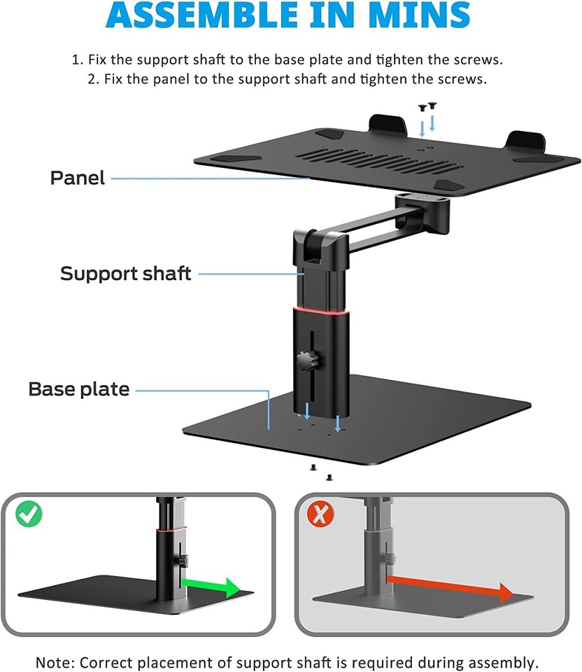 Ergonomic Laptop Desk Pulpit Sit Stand Adjustable 5.4-17.7" Fits All up ...