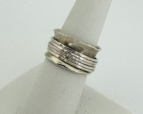 OR PAZ Sterling Silver Classic Spinner Band Ring Size 6.5 | eBay