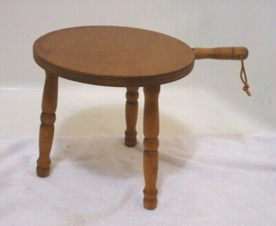1800-1899 - Vintage Rustic Antique Varnished Wooden Stool