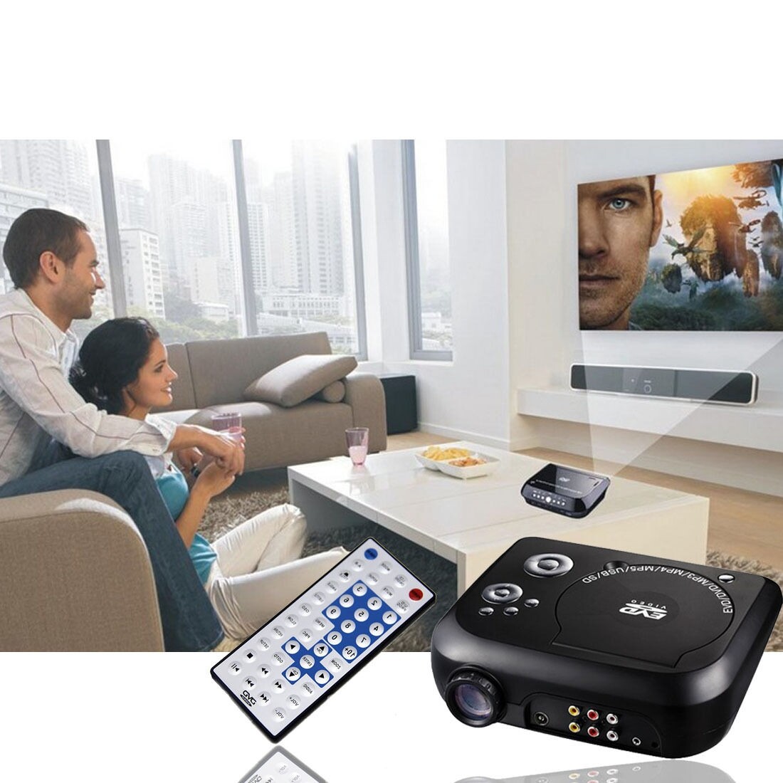 Multimedia Home Theater Projectors LED DVD Projector MP4/Game/USB/SD/AV ...
