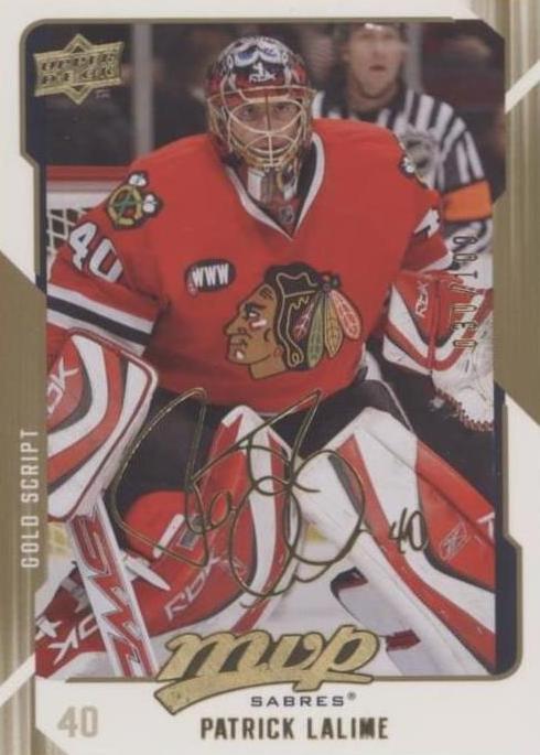 2008-09 Upper Deck MVP - Patrick Lalime #41 Gold Script /100 for sale ...