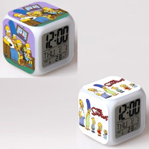 The Simpsons Alarm Clock 7-Color Changing Cartoon Alarm Clock in Box ...