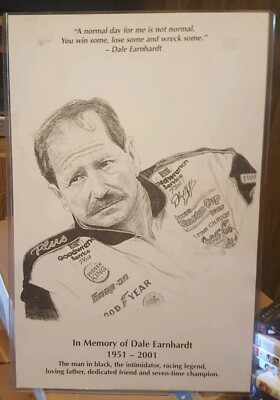 In Memory Of Dale Earnhardt Sr 17" × 11" sketch | eBay